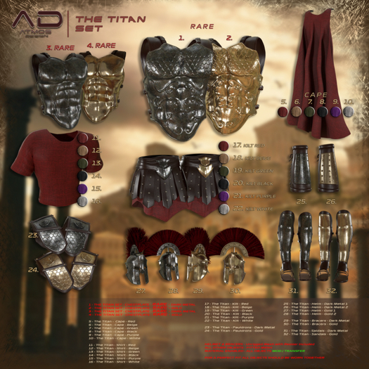 Second Life Marketplace - [AD] - The Titan - Red Set - Gold - SLINK